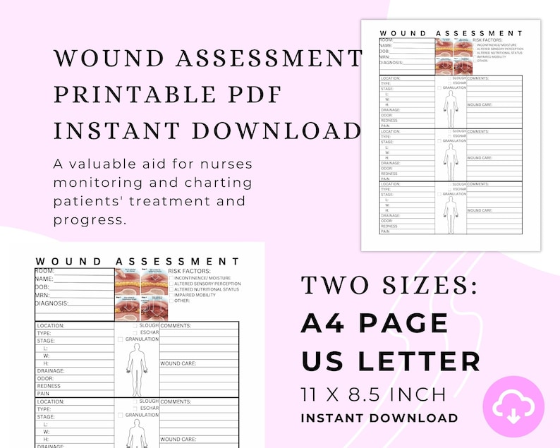 Wound Assessment Printable Pdf Wound Care Documentation Wound Nurse ...