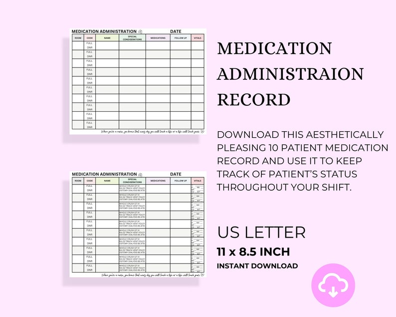 Medication Administration Record - Etsy
