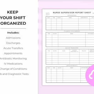 Long Term Care Report Sheet, Skilled Nursing Facility Report Sheet, LTC ...