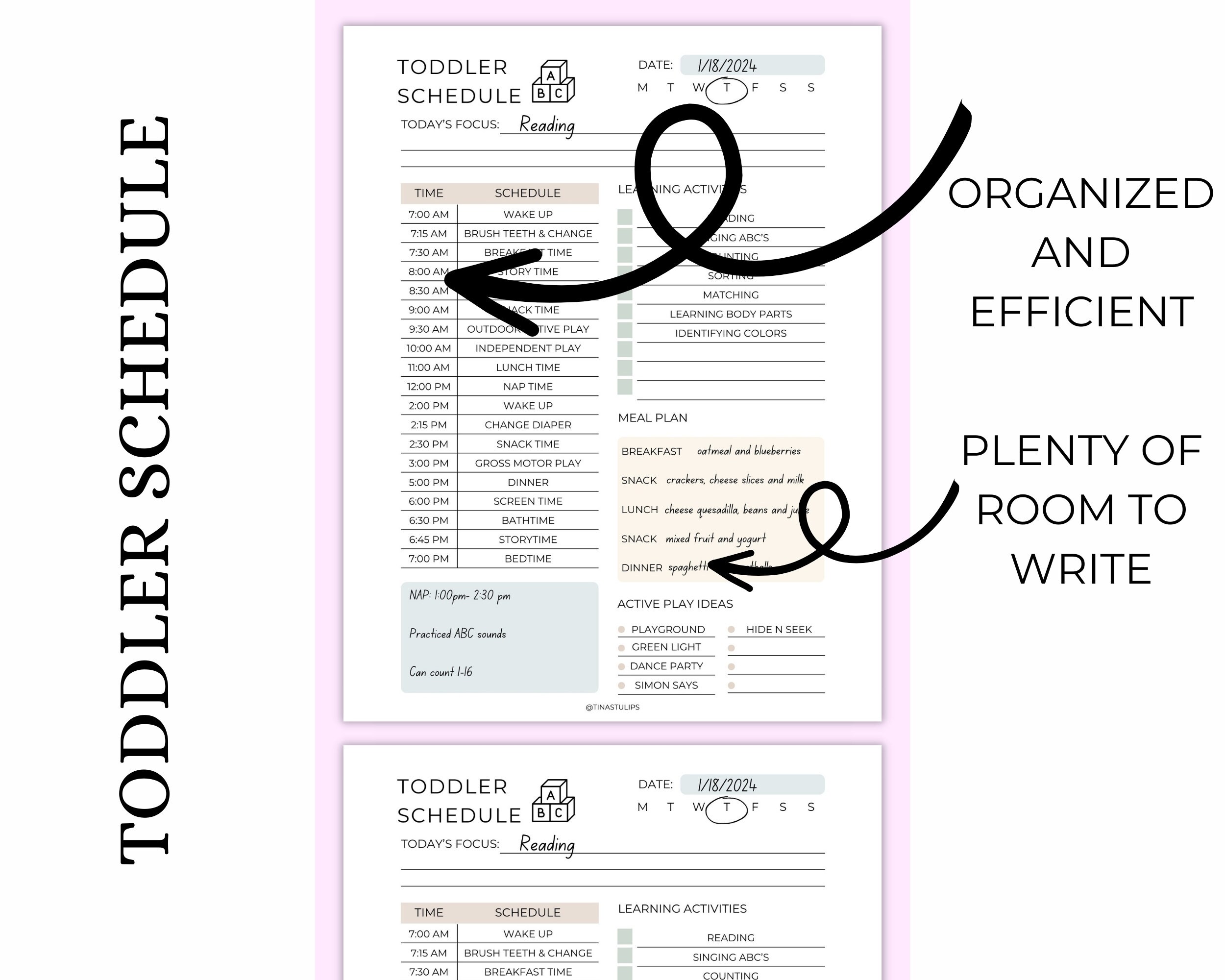 Daily Toddler Schedule Printable - Etsy