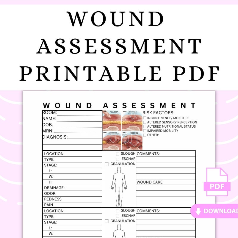 Wound Documentation Template - Etsy