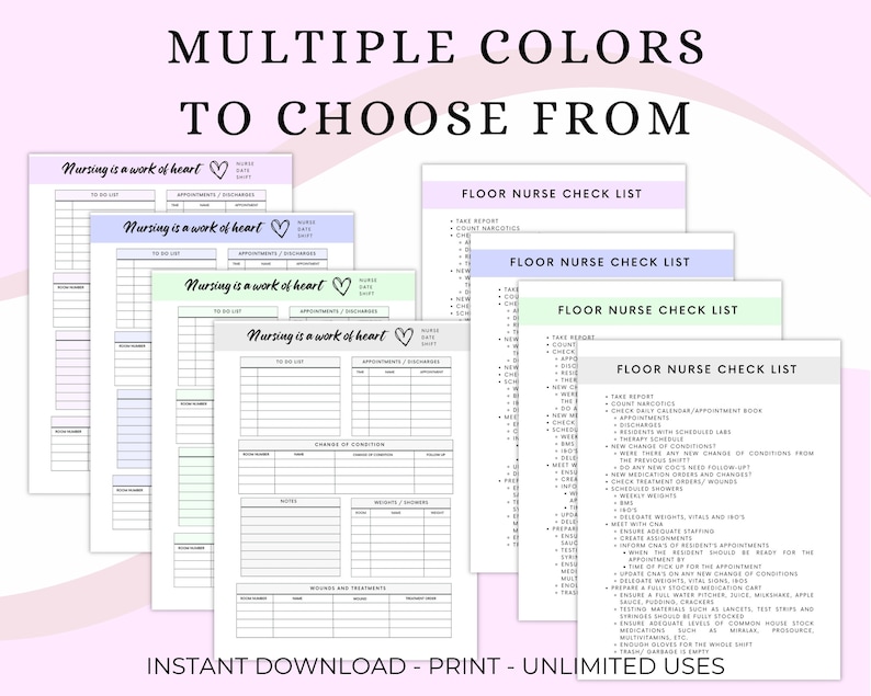 Charge Nurse Report Sheet, LVN Nursing Documentation, LPN Charting ...