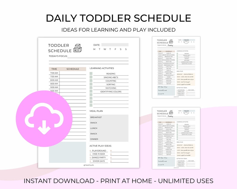 Daily Toddler Schedule Printable - Etsy