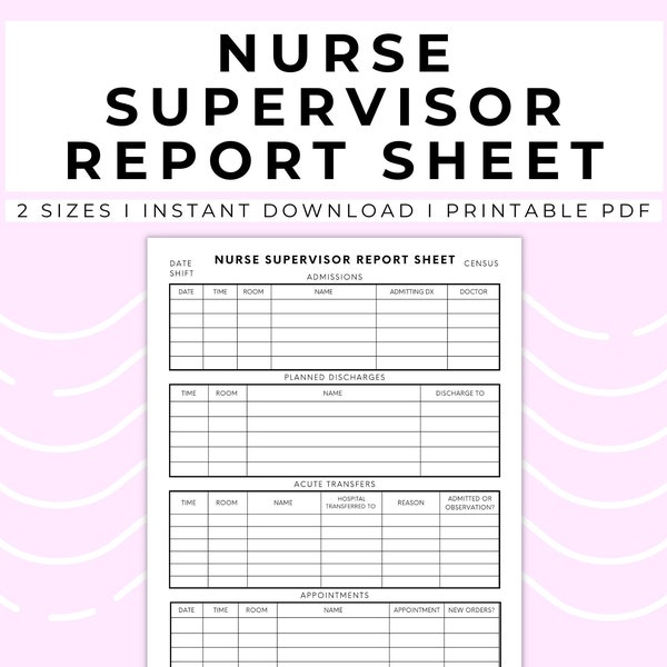 Nurse Supervisor Report - Etsy