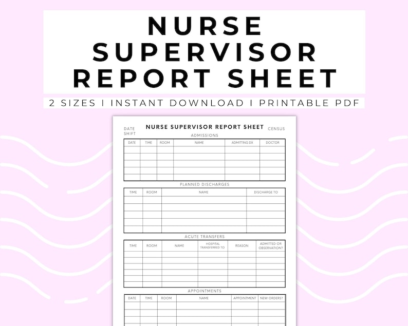 Long Term Care Report Sheet, Skilled Nursing Facility Report Sheet, LTC ...
