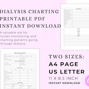 Dialysis Charting Printable PDF, Home Dialysis Documentation ...
