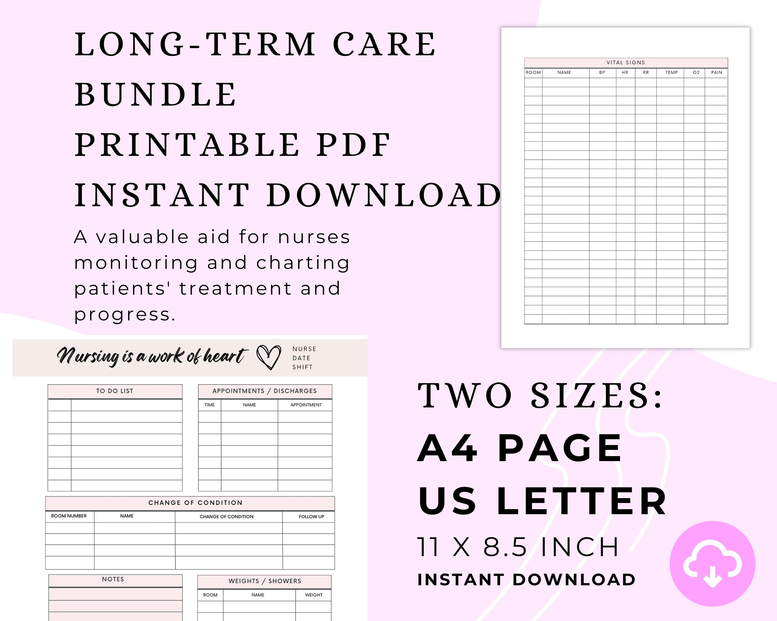 Charge Nurse Report Sheet, LVN Nursing Documentation, LPN Charting ...