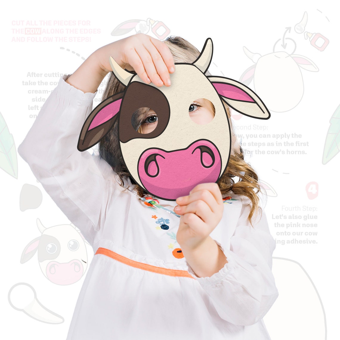 Cow Mask, Make Your Own Cow Mask Cut and Paste, and Your Mask is Ready ...