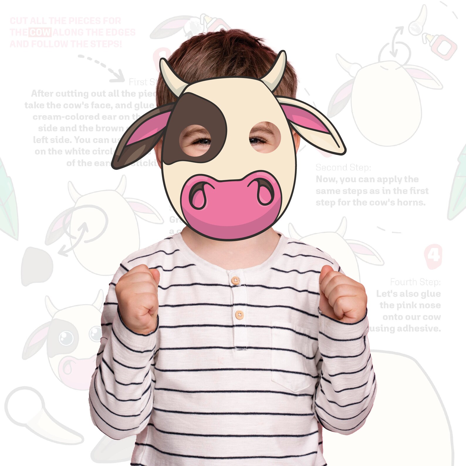 Cow Mask, Make Your Own Cow Mask Cut and Paste, and Your Mask is Ready ...