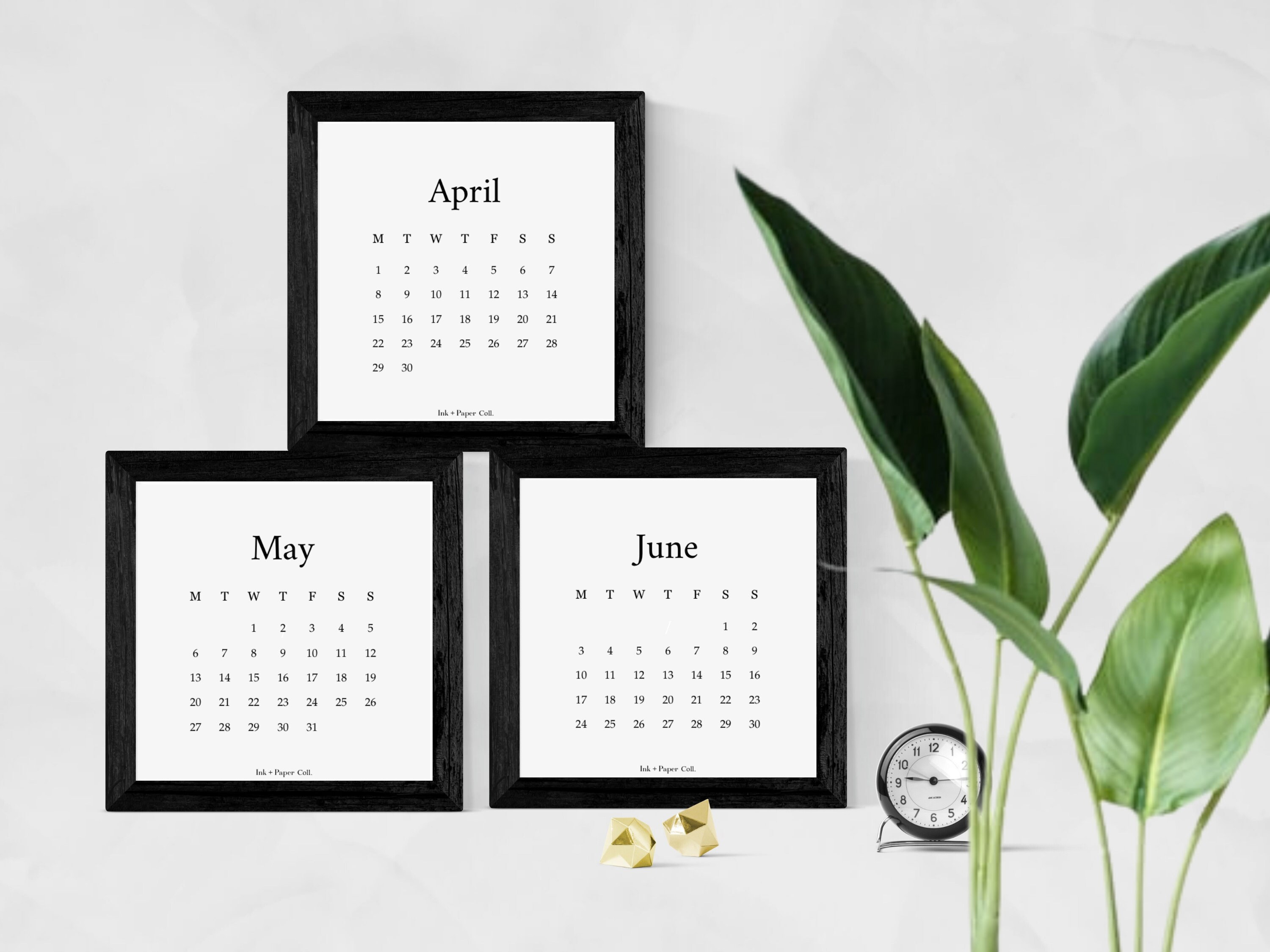 2024 Mini Calendar 3x3, Square Calendar, Monthly Calendar Printable ...
