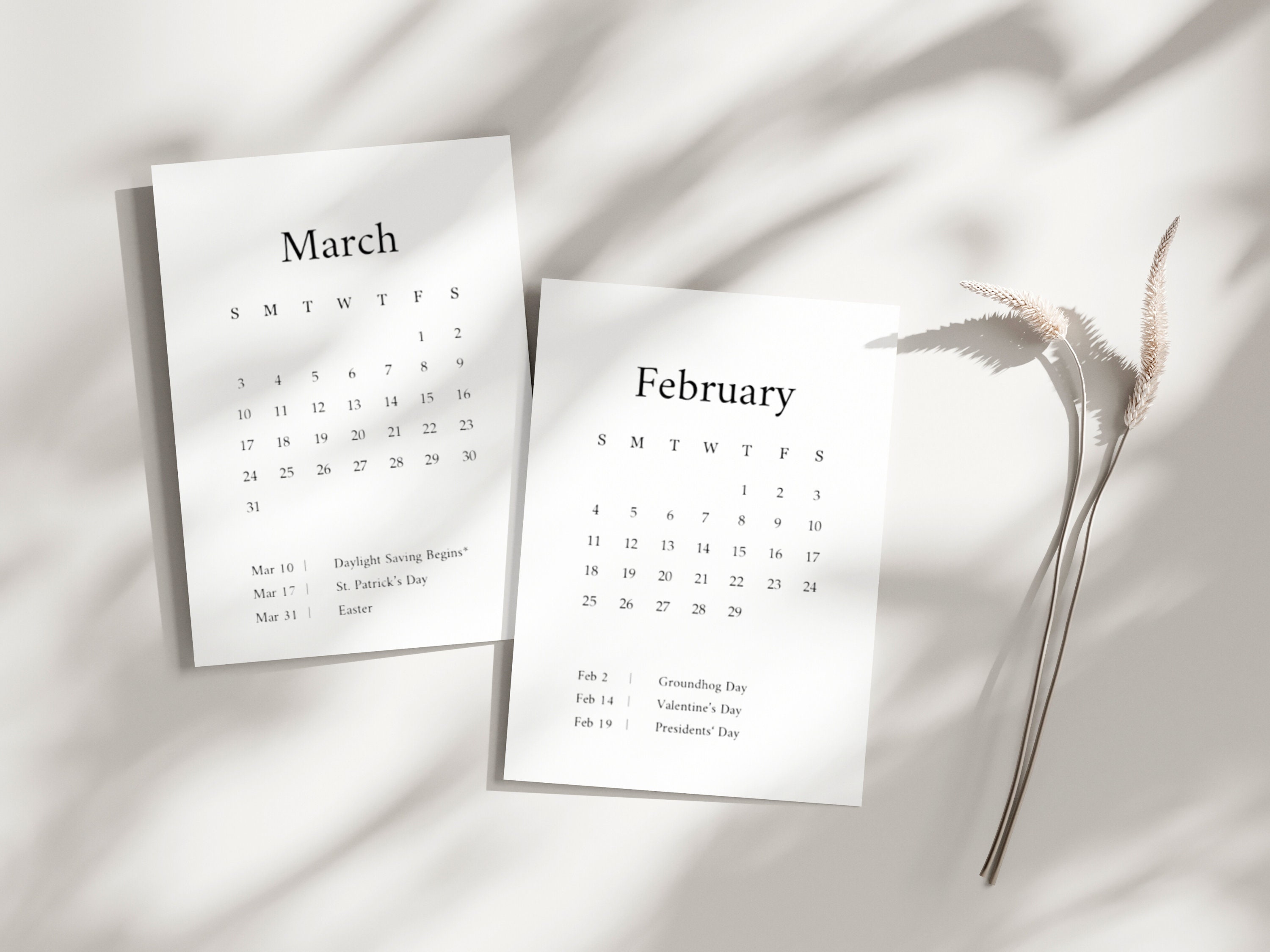 Printable 2024 Mini 3x4 Calendars With Holidays & Observances, Monthly ...