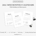 Printable 2024 Mini 3x4 Calendars With Holidays & Observances, Monthly ...