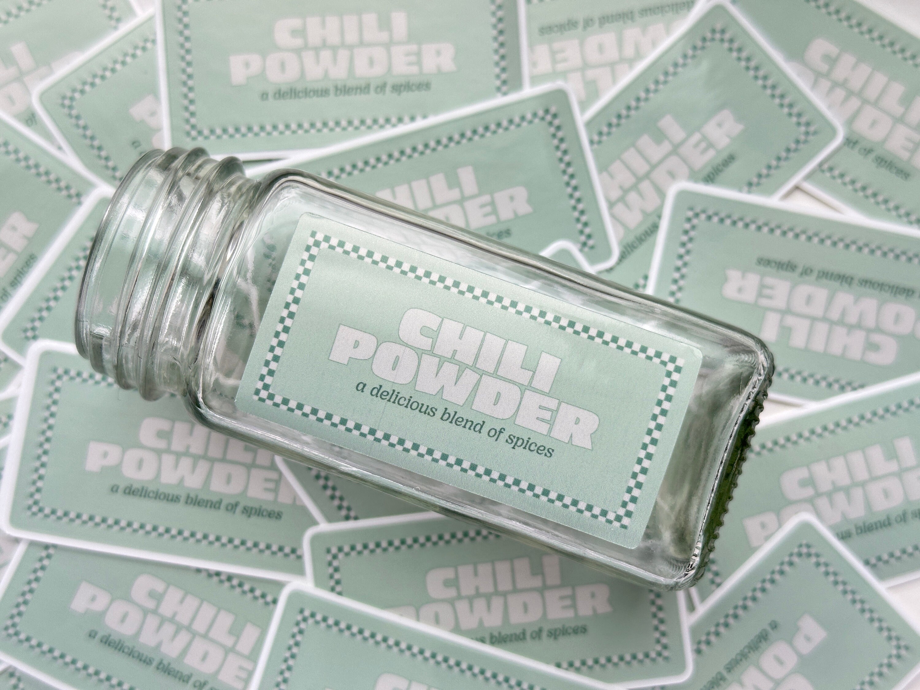 Chili Powder Aesthetic Spice Label Non Minimalist Handmade Waterproof ...