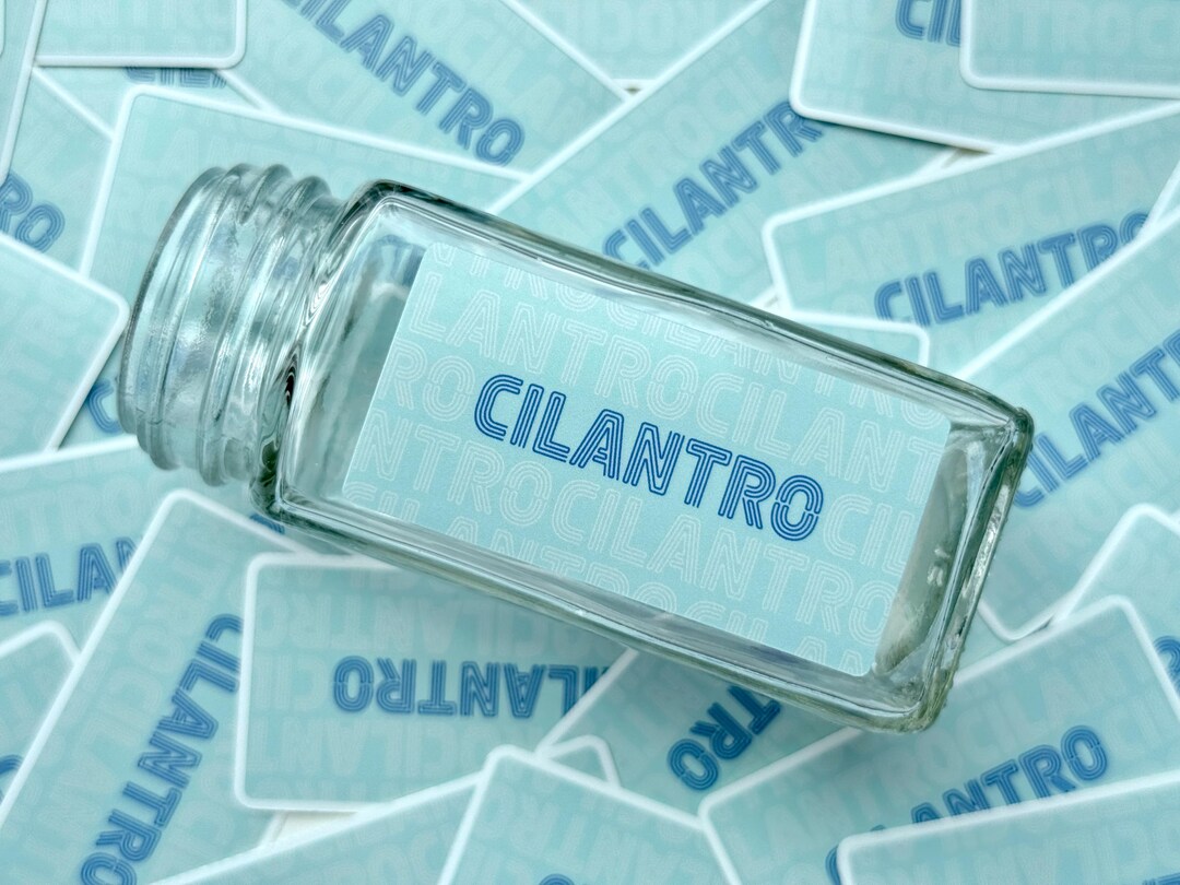 Cilantro Herb Label Aesthetic Non Minimalist Home Decor Waterproof ...