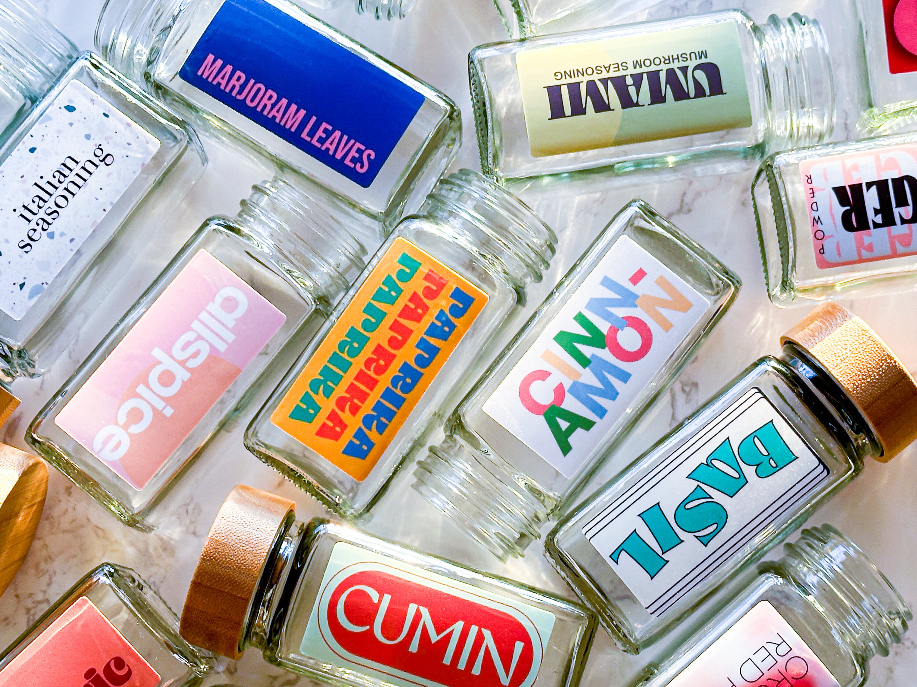 5 Pack Build Your Own Set Spice Labels Aesthetic Home Decor Kitchen ...