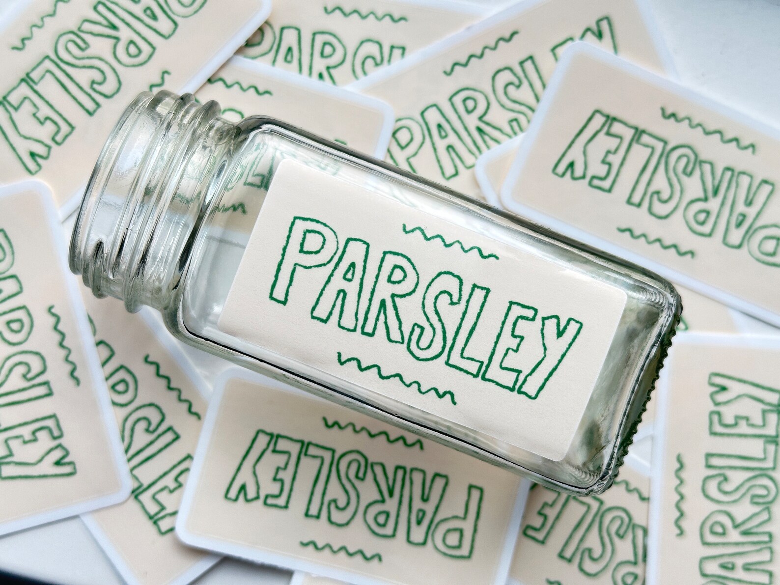 Parsley Aesthetic Spice Label Non Minimalist Home Decor Waterproof ...