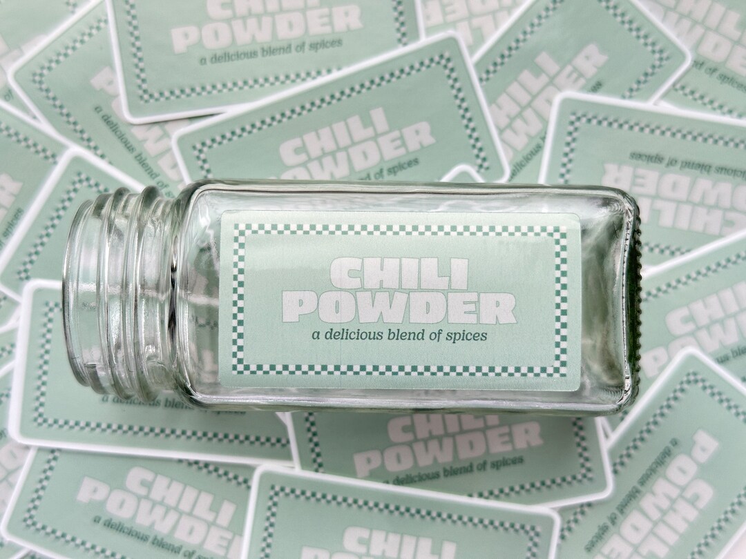 Chili Powder Aesthetic Spice Label Non Minimalist Handmade Waterproof ...