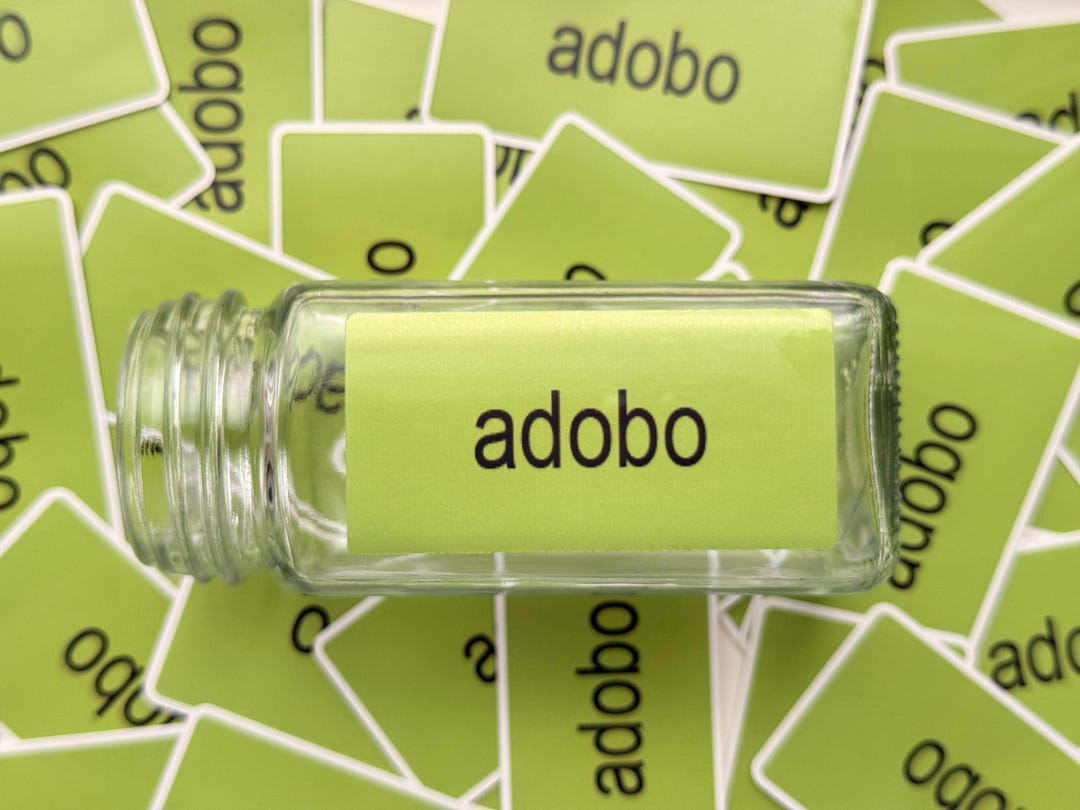 Adobo Seasoning Spice Jar Label Aesthetic Home Decor Modern ...