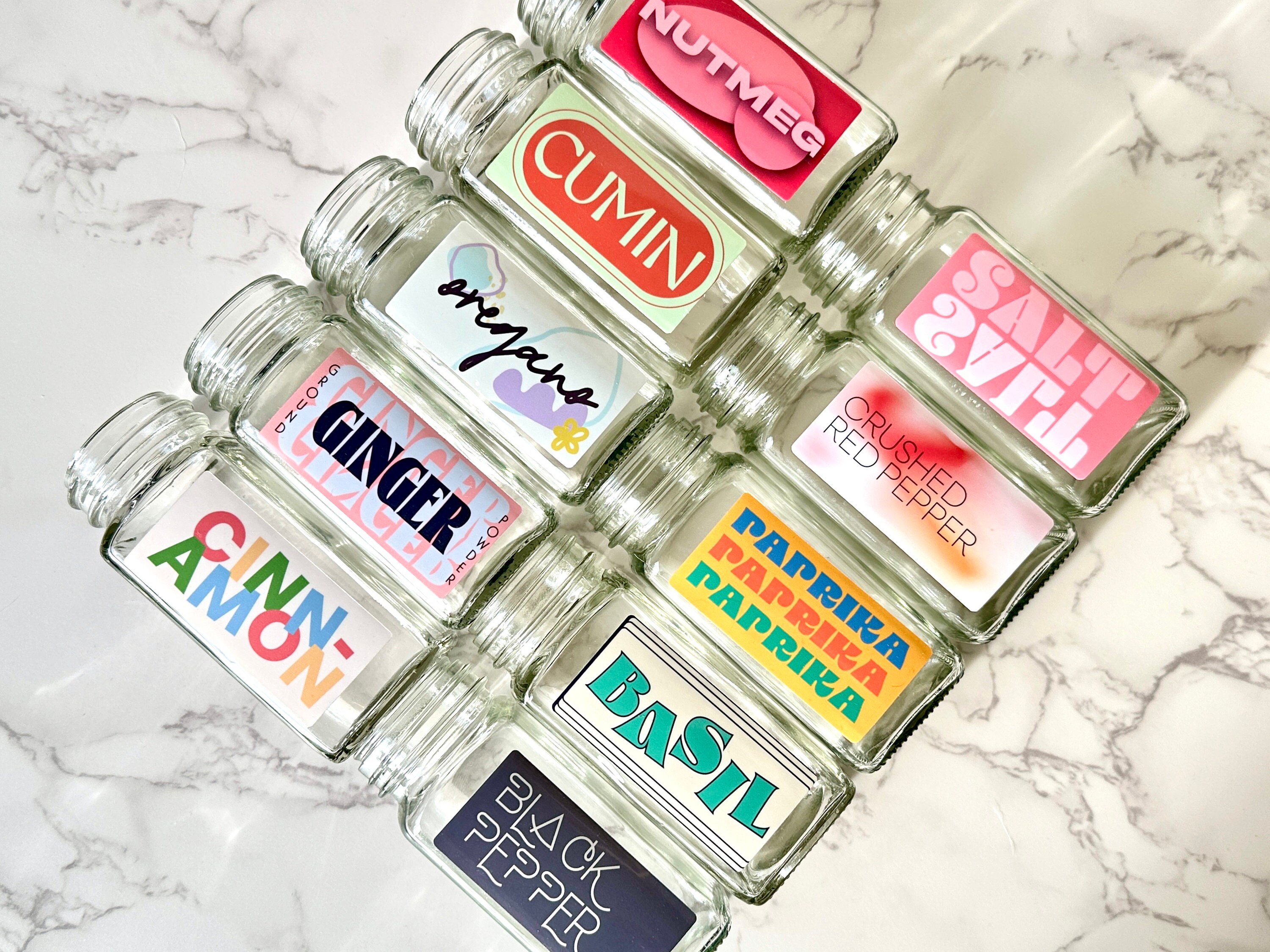 Salt Aesthetic Spice Jar Label Bold Minimalist Home Decor Art Sticker ...