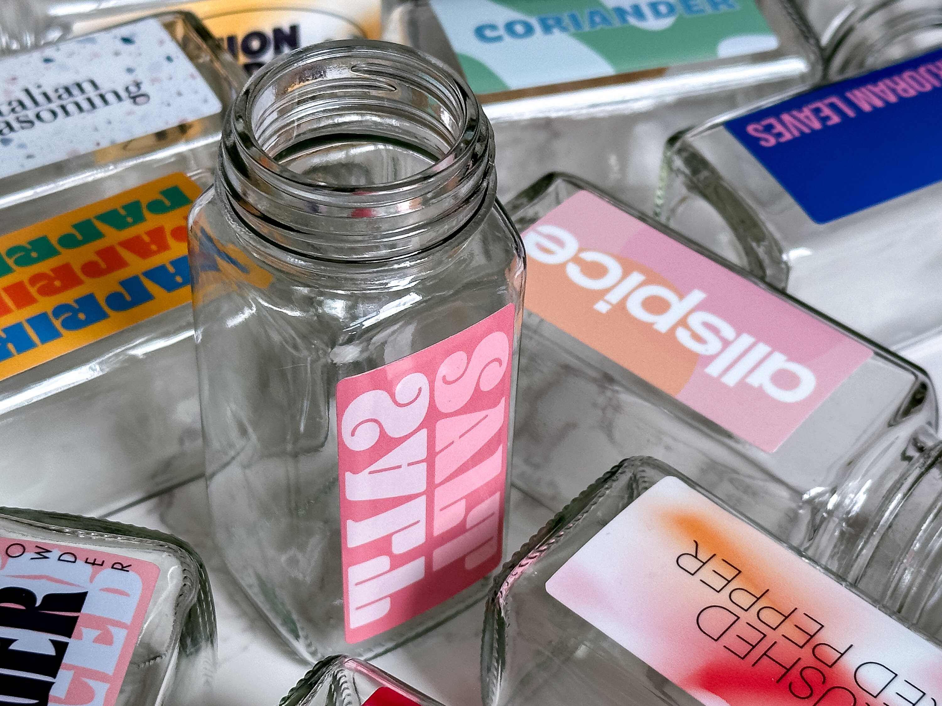 Salt Aesthetic Spice Jar Label Bold Minimalist Home Decor Art Sticker ...