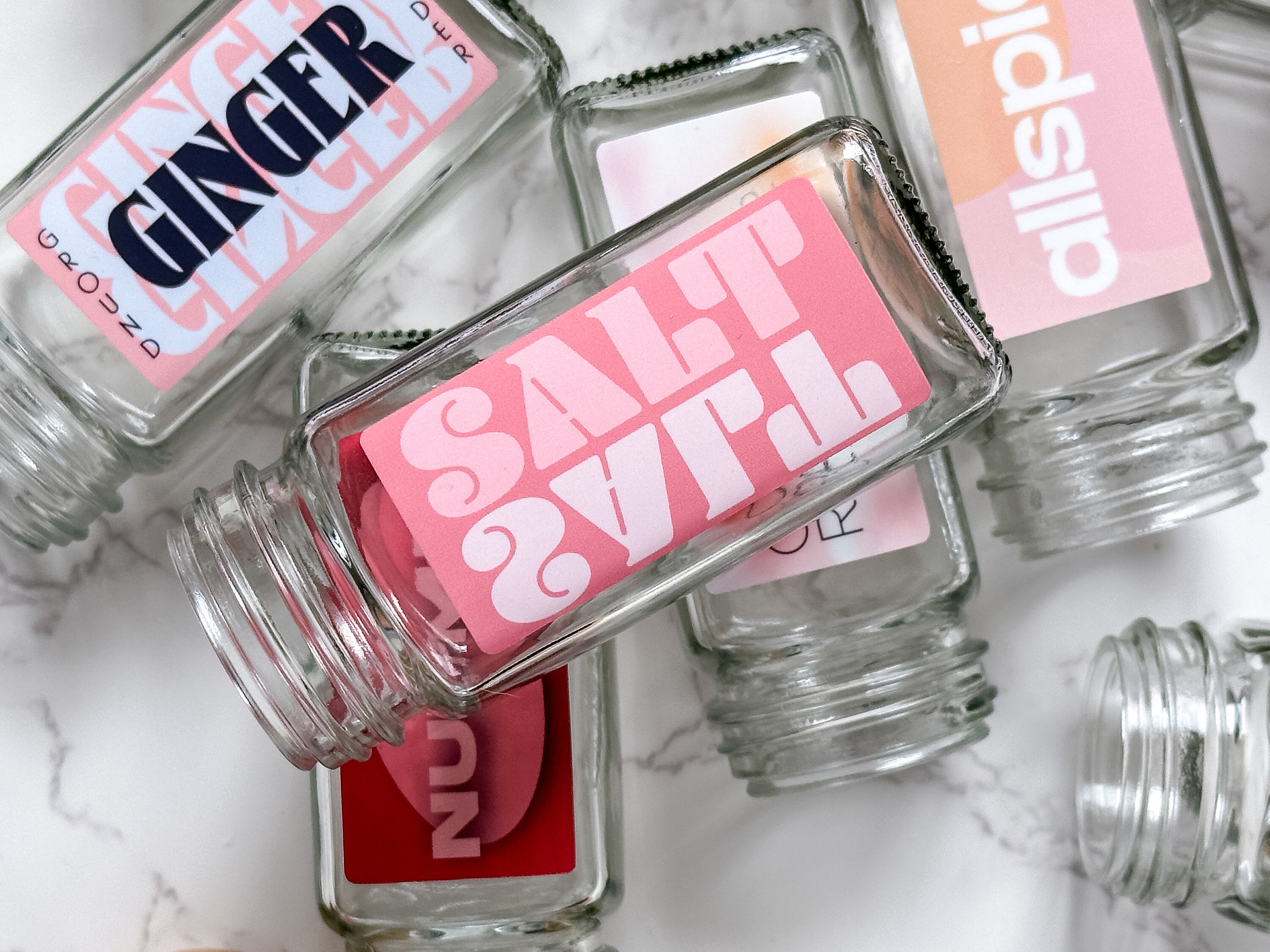 Salt Aesthetic Spice Jar Label Bold Minimalist Home Decor Art Sticker ...
