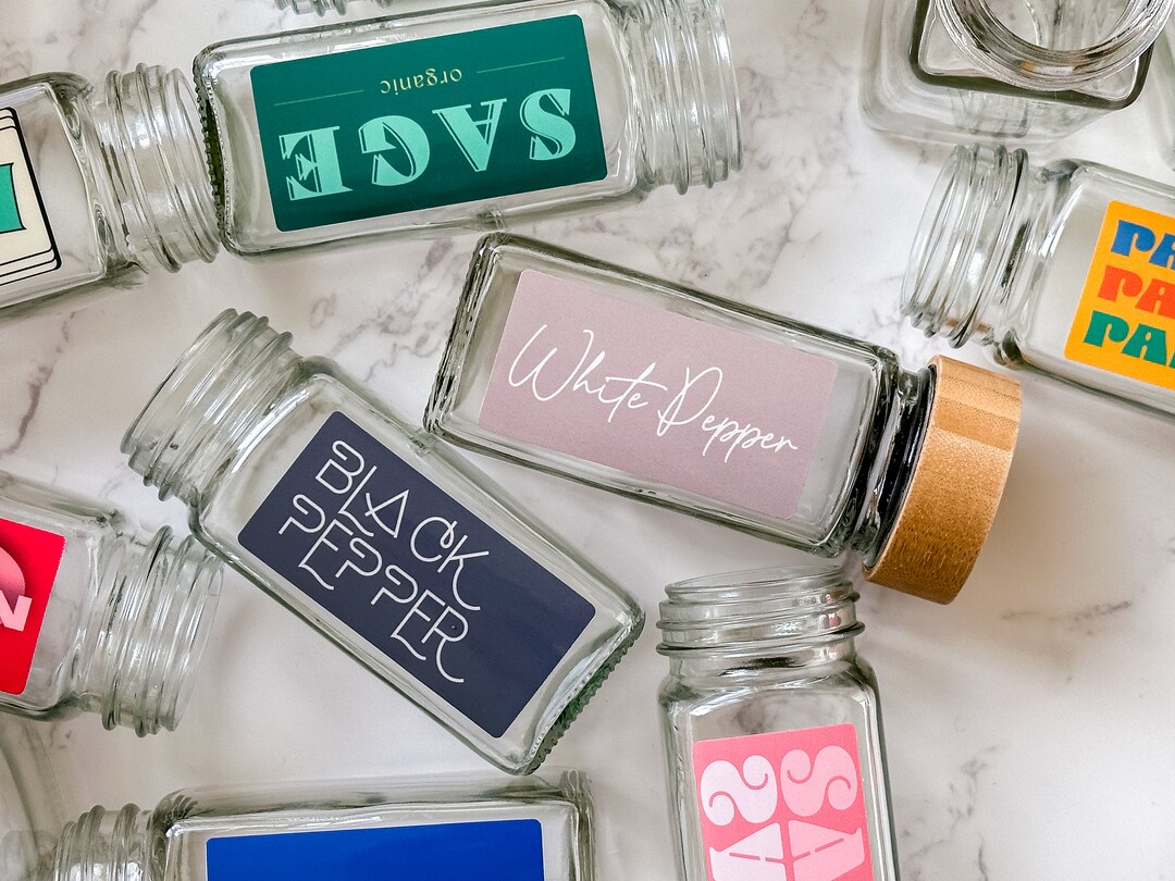 Custom 24 Pack, Aesthetic Spice Label, Modern Home Decor, Contemporary ...