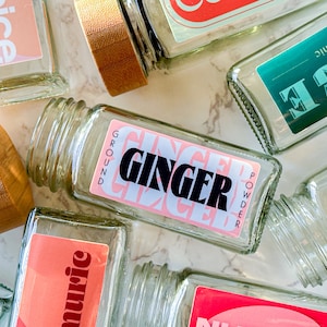 Ginger Powder Modern Aesthetic Spice Labels Non Minimalist Handmade ...