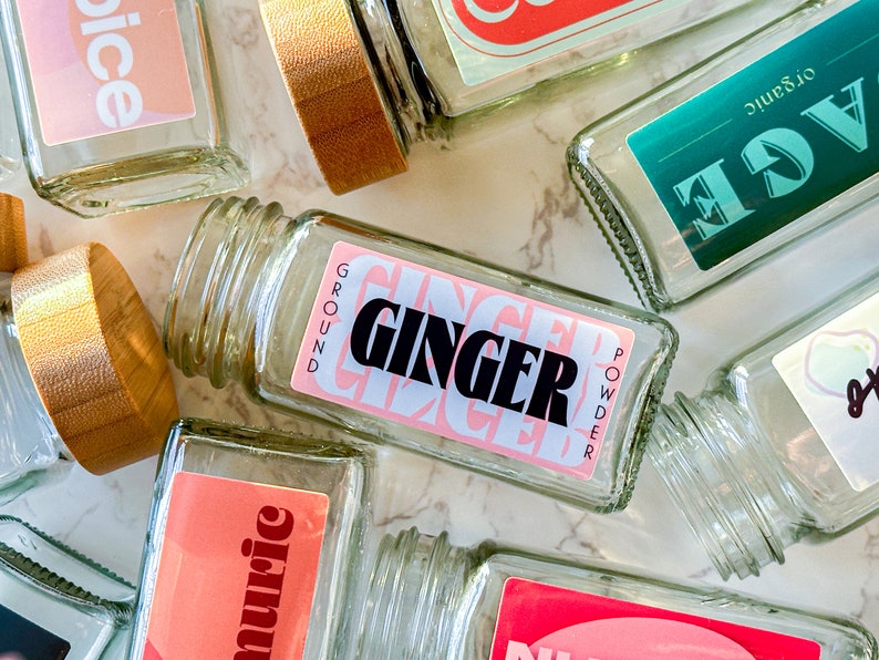 Ginger Powder Modern Aesthetic Spice Labels Non Minimalist Handmade ...