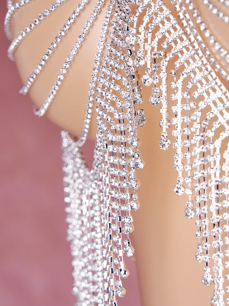 Silver Body Chain For Womans Ideal Ornament Layered Bra Jewelry Waist