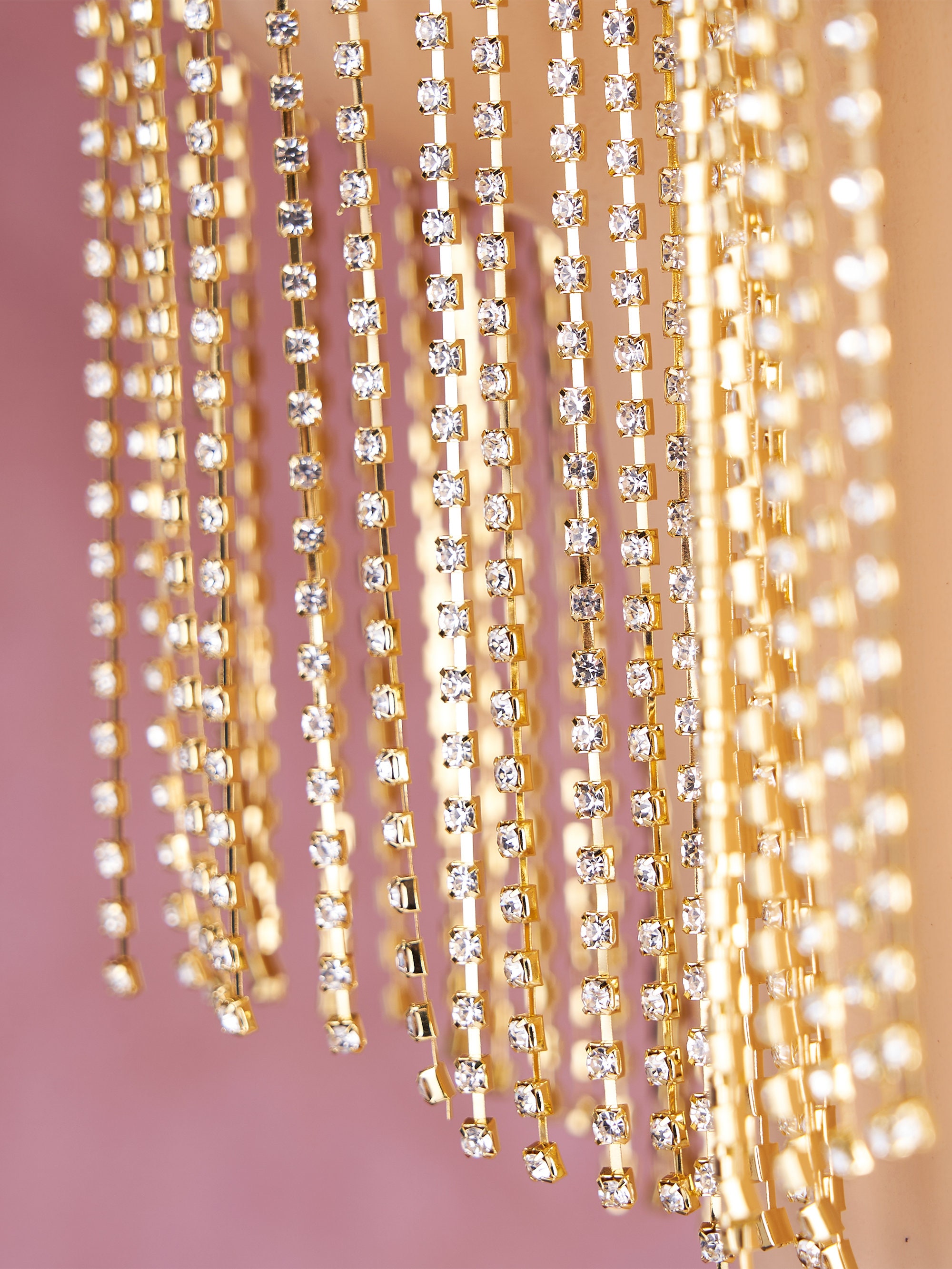 Gold Body Chain for Woman's Ideal Ornament, Rhinestone Layered Chest ...