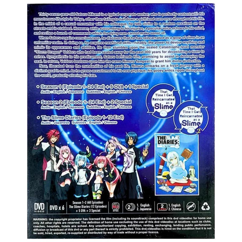 The Time I Got Reincarnated as a Slime Anime DVD English Dubbed - Etsy
