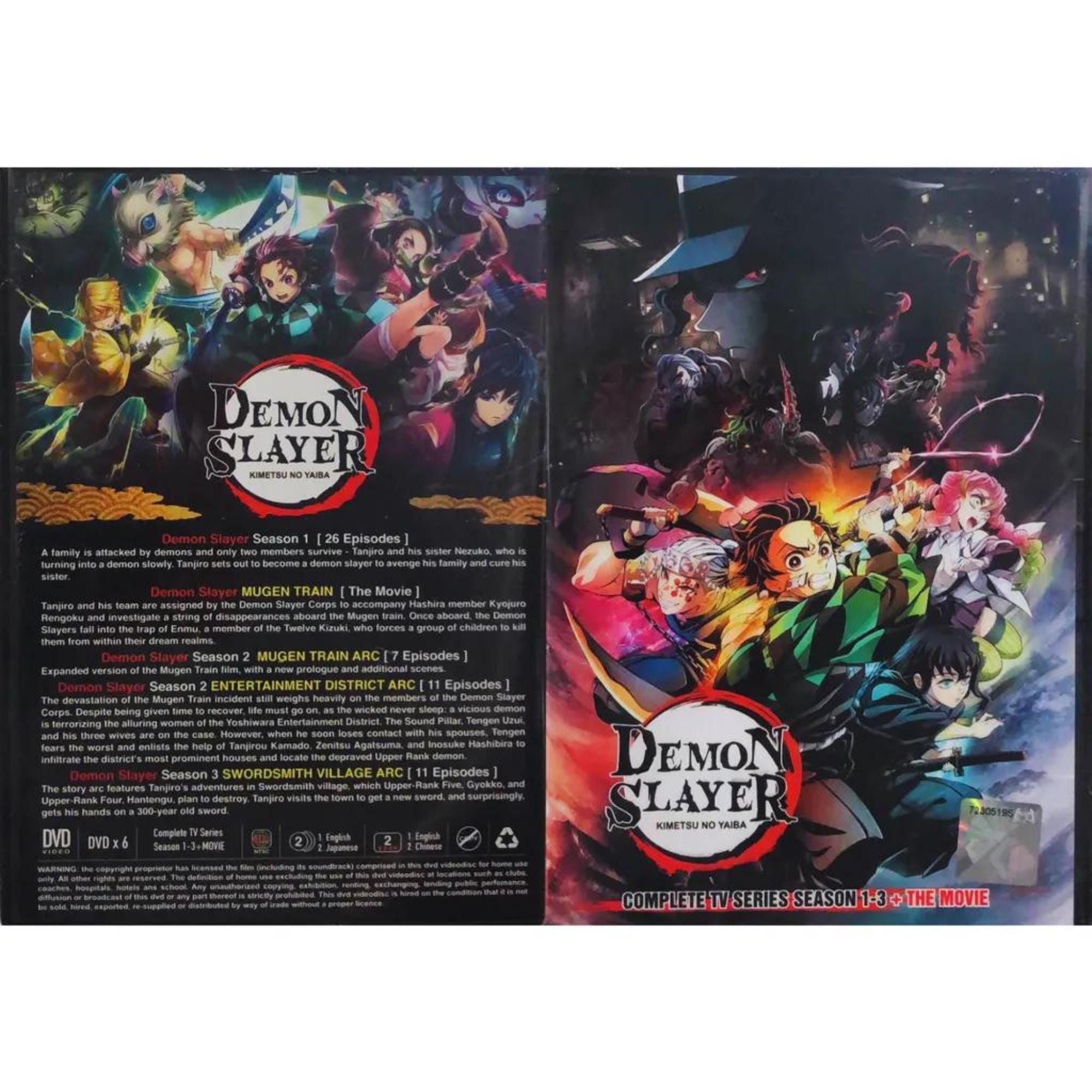 DVD Demon Slayer Kimetsu No Yaiba S1-3+the Movie - Etsy