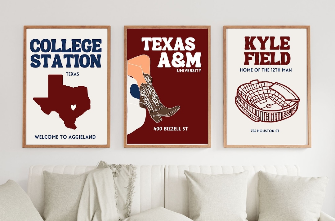 Texas A&M Wall Print Kyle Field-aggie-college Station - Etsy
