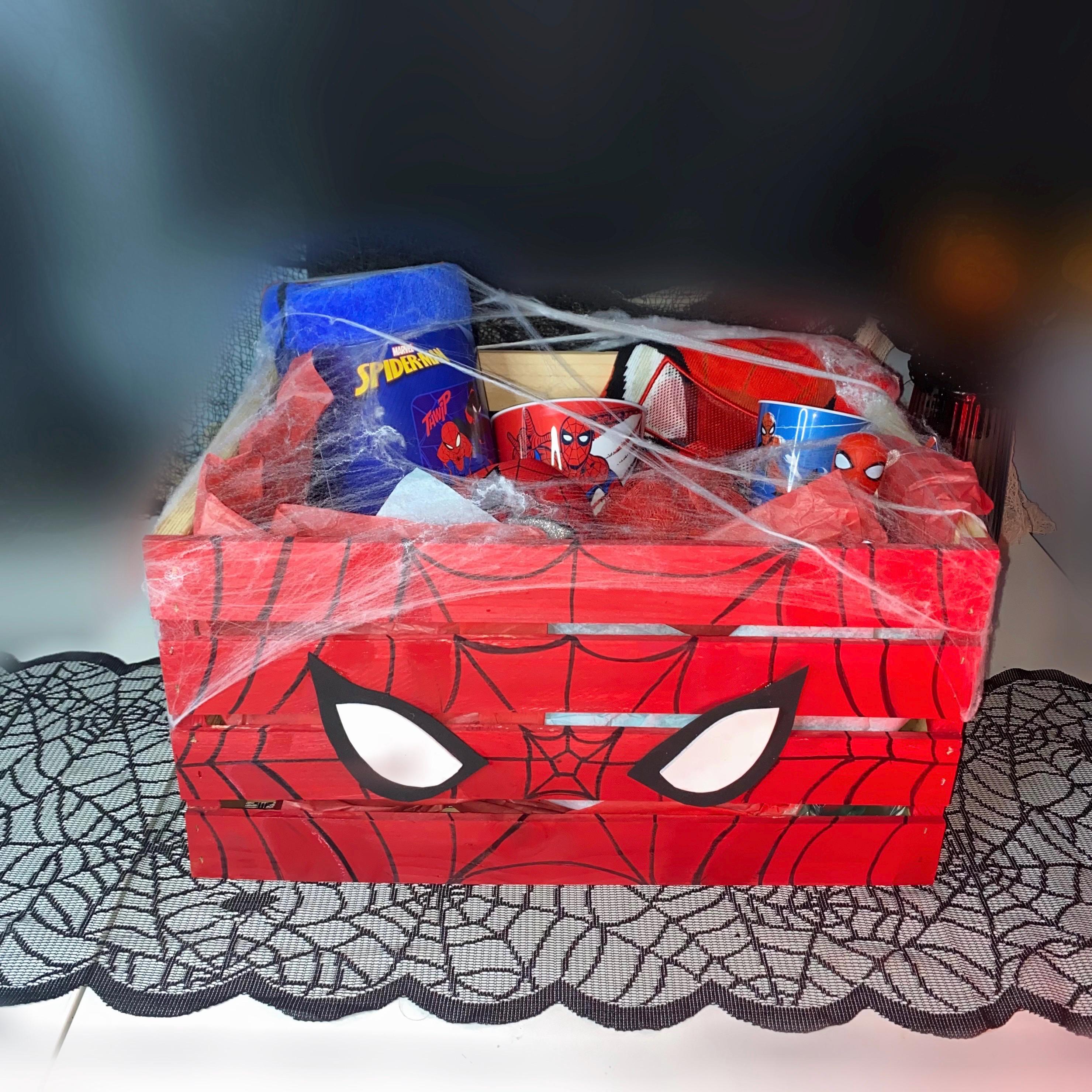 Spider-man Gift Hand Painted Crate Spooky Basket Bundle - Etsy