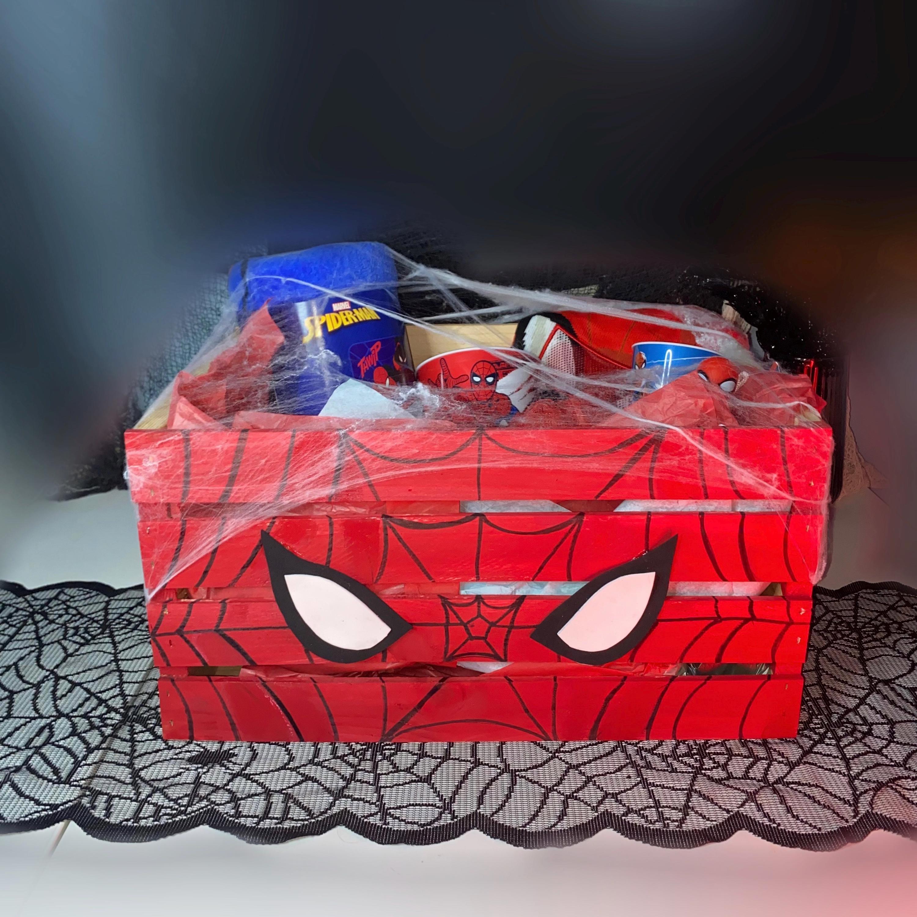 Spider-man Gift Hand Painted Crate Spooky Basket Bundle - Etsy