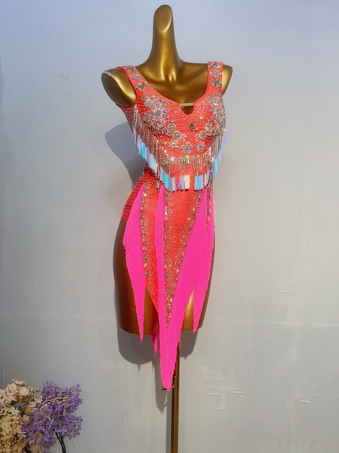 Custom Made Latin Dress 40 Colors Women Girls Fringe Latin Dance ...
