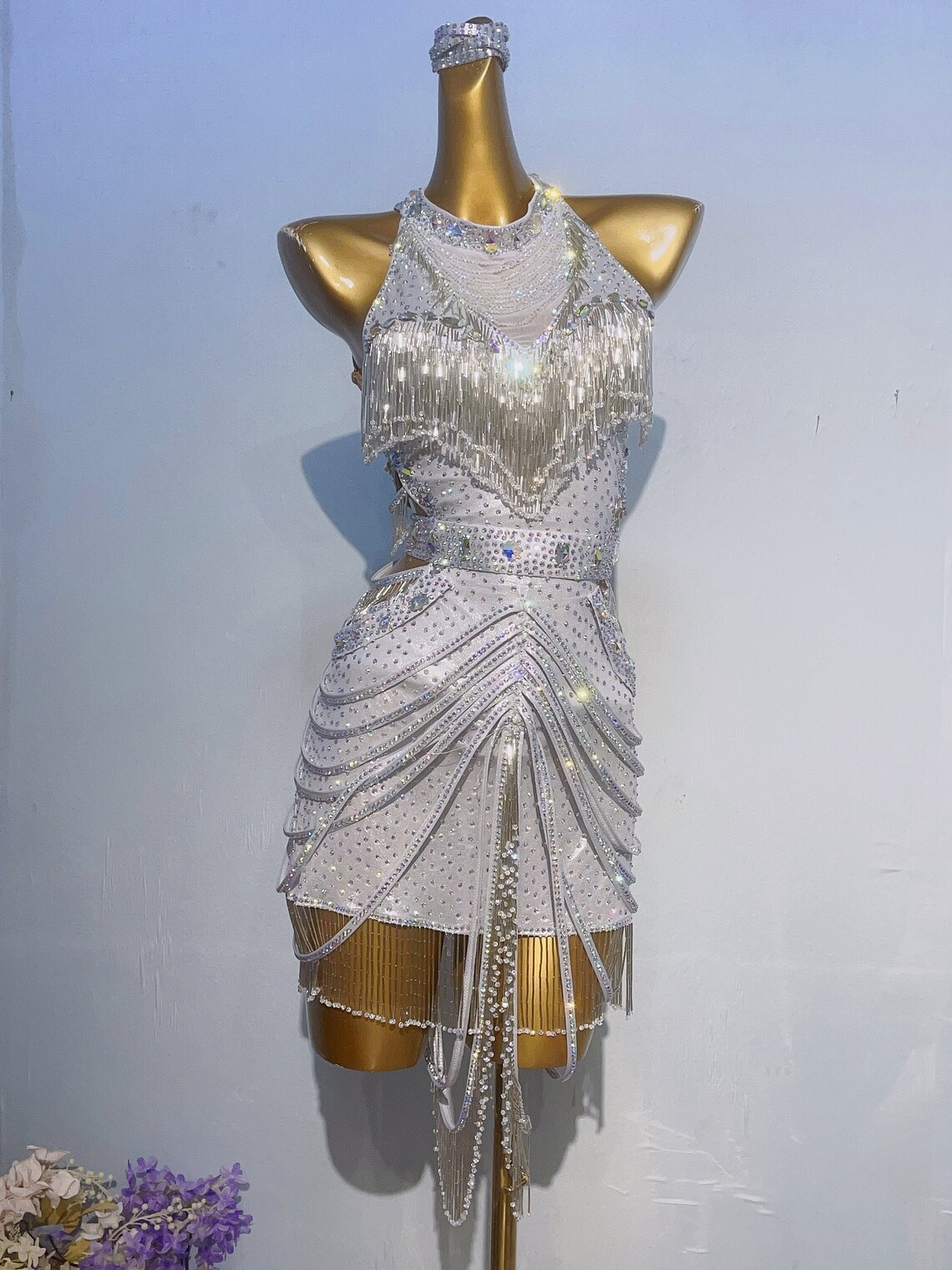 Custom Made Latin Dress 40 Colors Women Fringe Latin Dance Competition ...