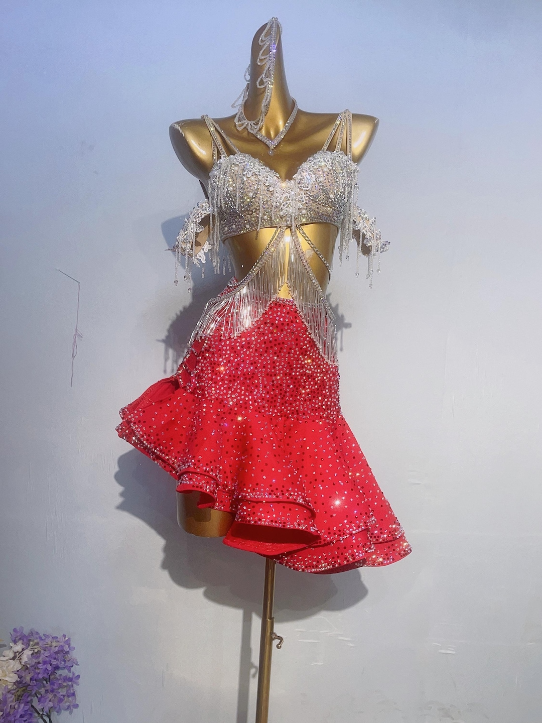 Custom Made Latin Dress 40 Colors Women Girls Fringe Latin Dance ...