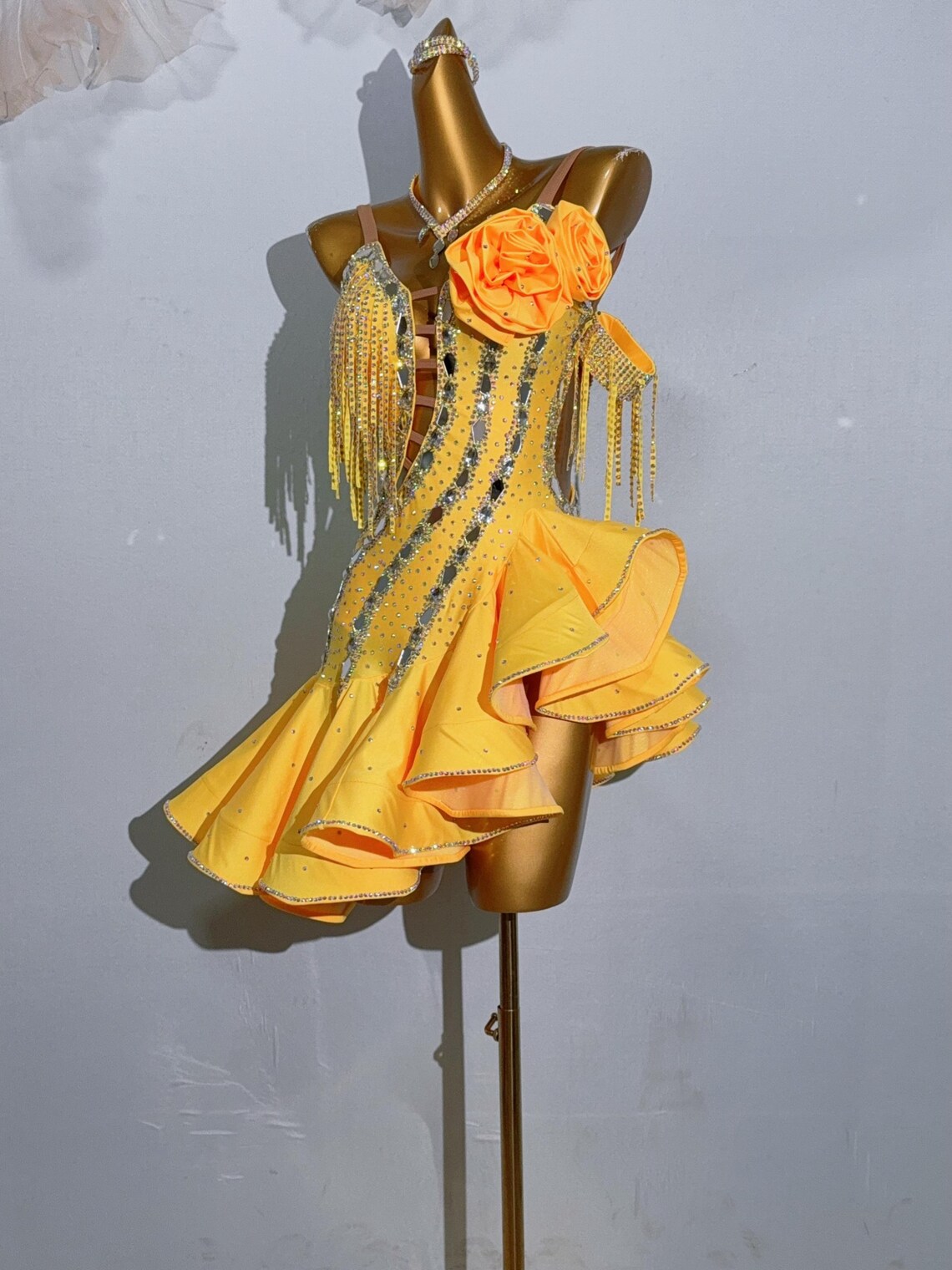 Custom Made Latin Dress 40 Colors Women Girls Fringe Latin Dance ...