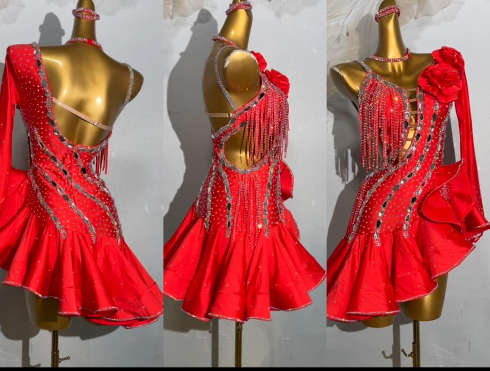 Custom Made Latin Dress 40 Colors Women Girls Fringe Latin Dance ...