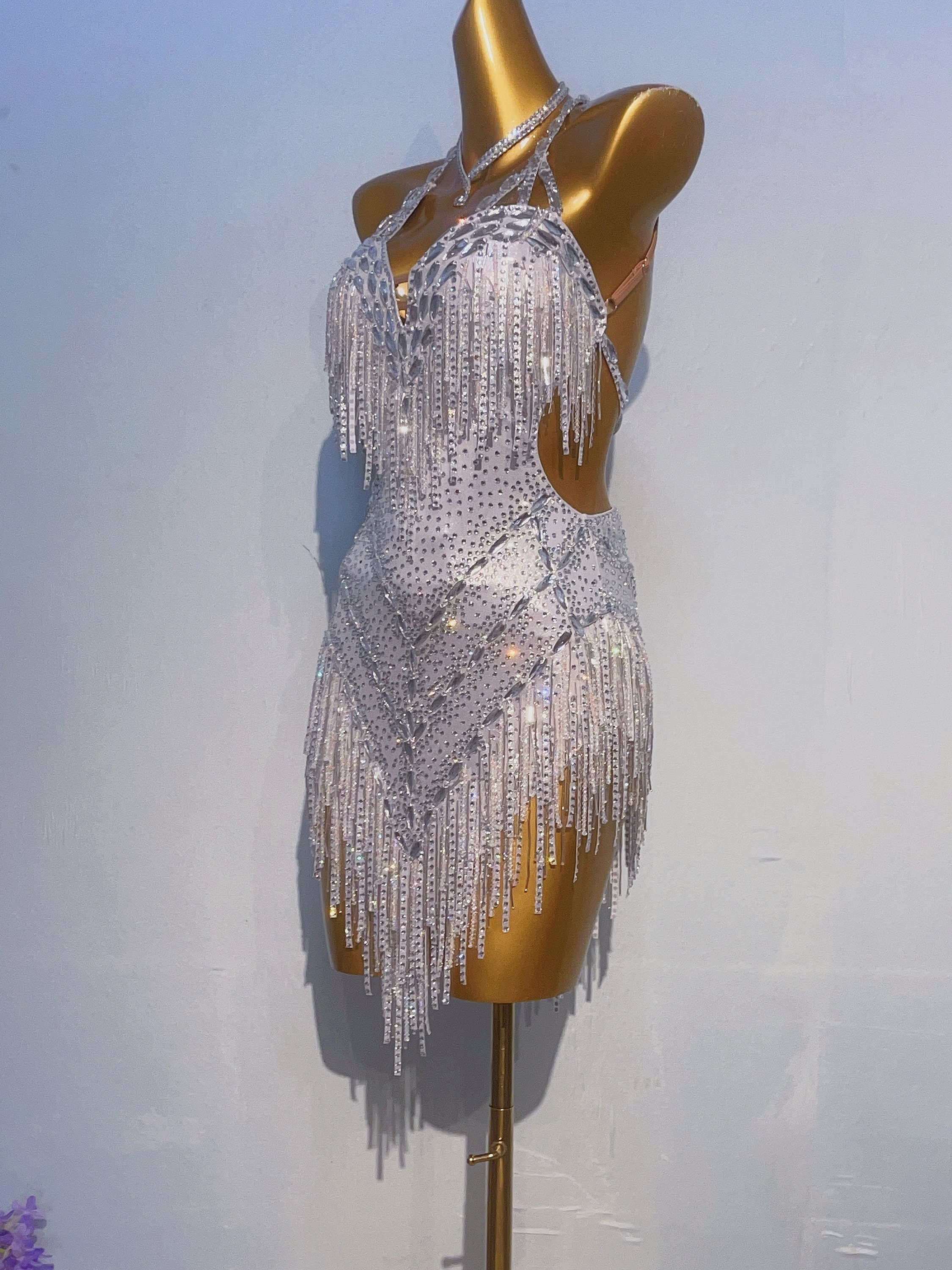 Custom Made Latin Dress 40 Colors Women Girls Fringe Latin Dance ...