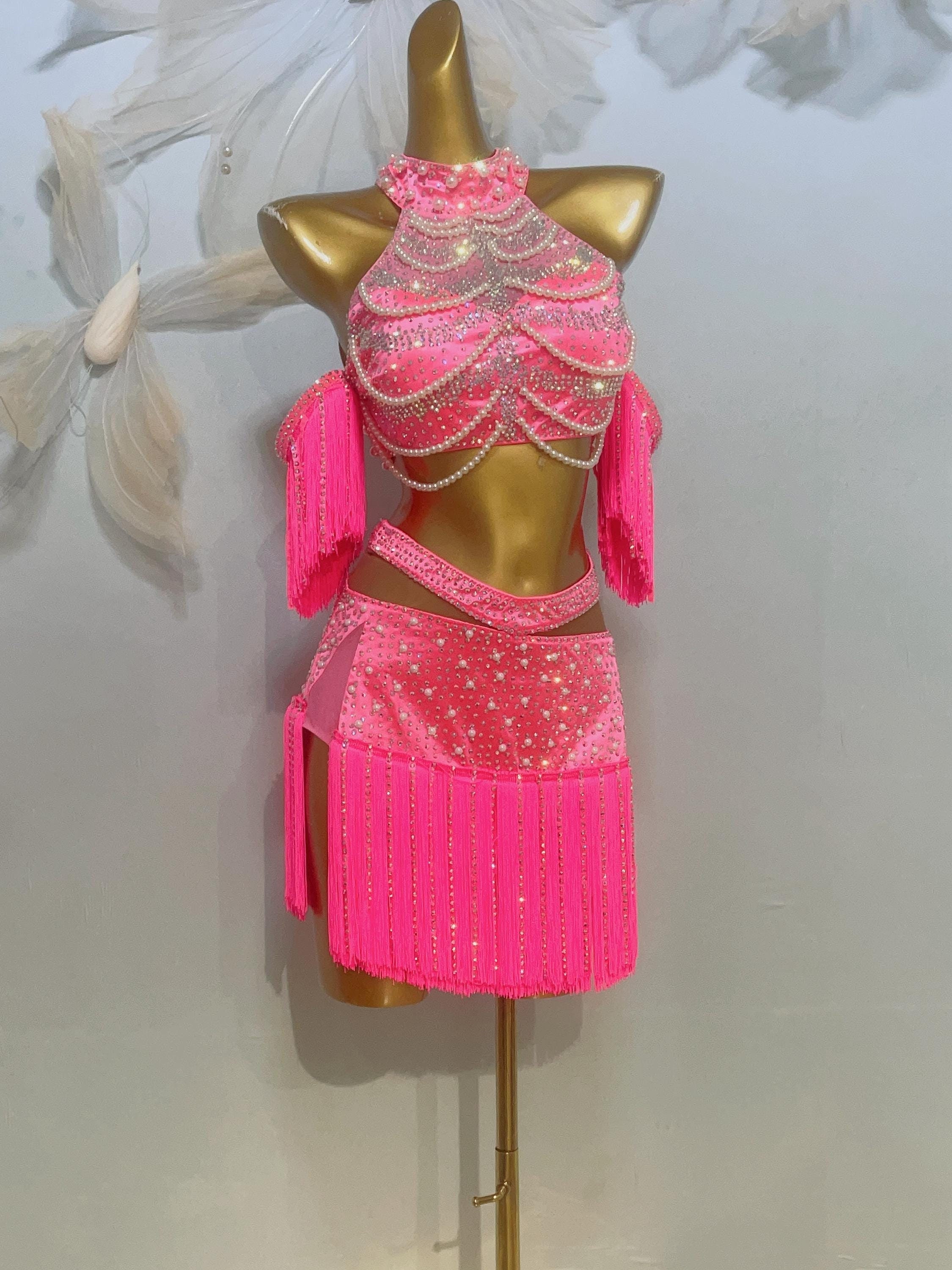 Made to Order Custom Made Latin Dress Women Girls 40 Colors Fringe ...