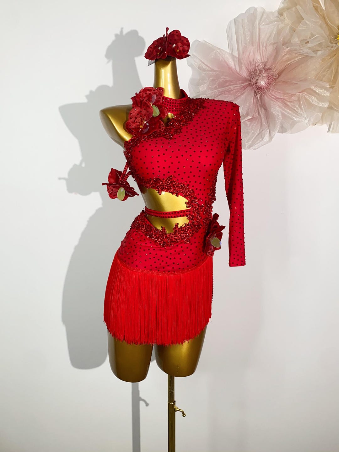 Made to Order Custom Made Latin Dress Women Girls 40 Colors Fringe ...