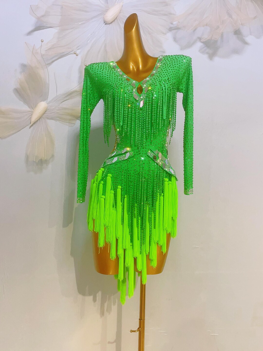 Custom Made to Order Latin Dress 40 Colors Women Girls Fringe Latin ...
