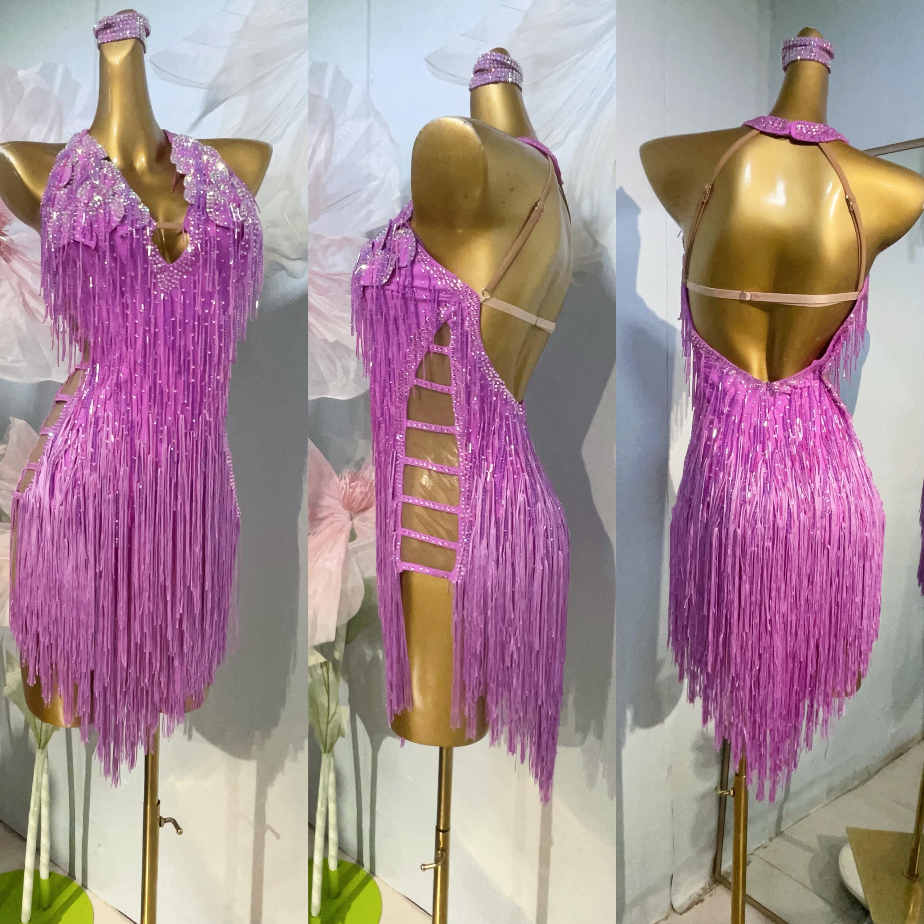 Custom Made Latin Dress 40 Colors Women Girls Fringe Latin Dance ...