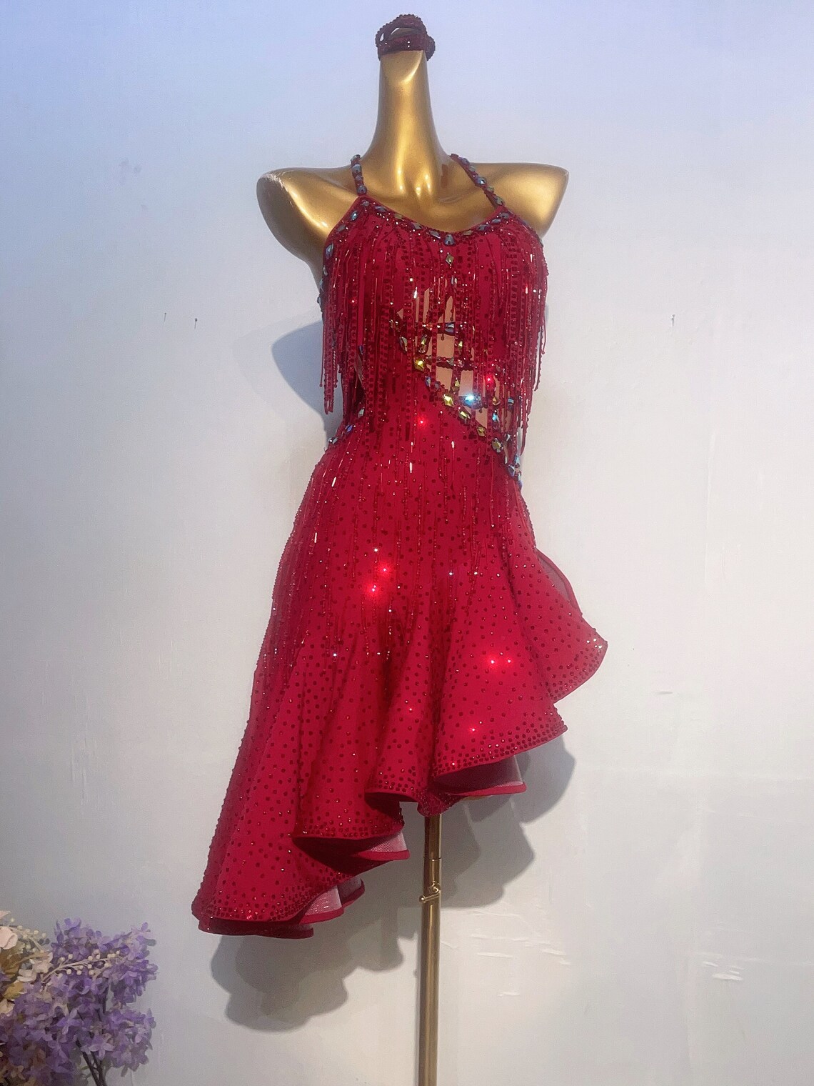 Custom Made Latin Dress 40 Colors Women Girls Fringe Latin Dance ...