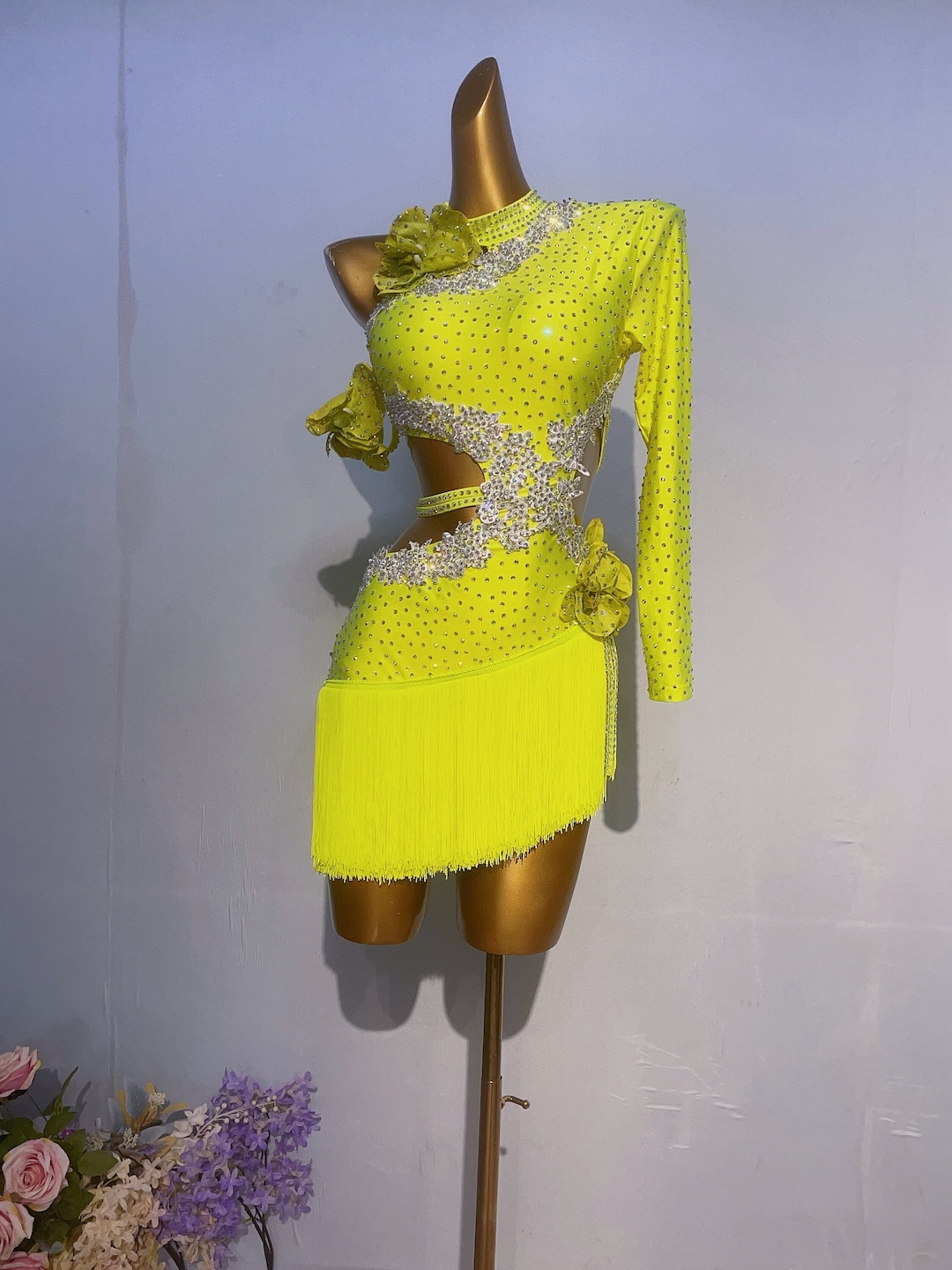 Made to Order Custom Made Latin Dress Women Girls 40 Colors Fringe ...