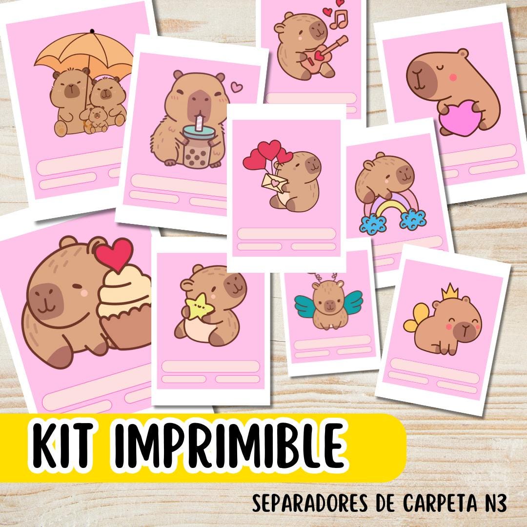 Pink Capybara School Labels - Capybara Stickers - Capybara Stickers ...