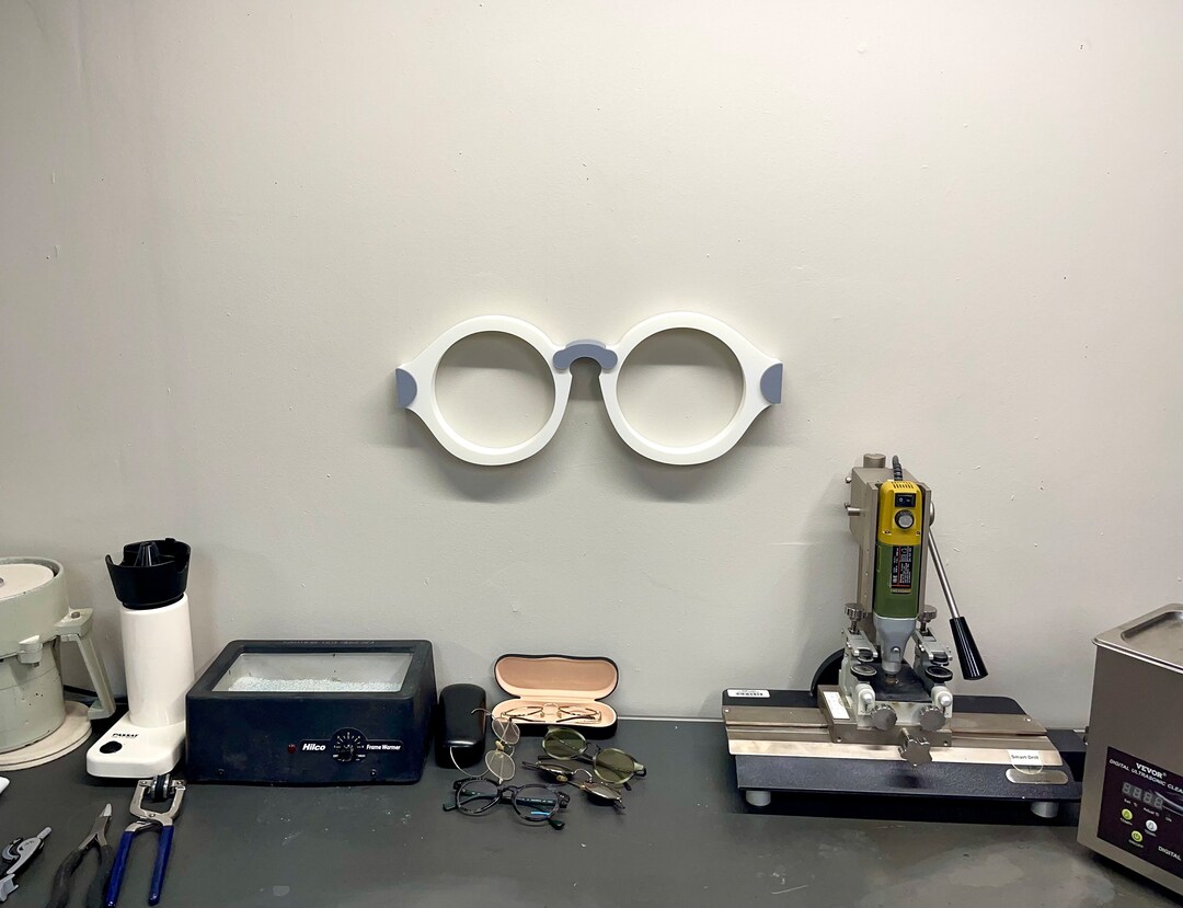Giant White and Gray Round Glasses Wall Art or Shelf Decor, 3d Printed ...