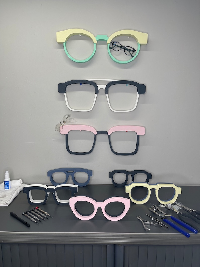 Giant Black and Gray Double Bar Glasses Wall Art or Shelf Decor, 3d ...